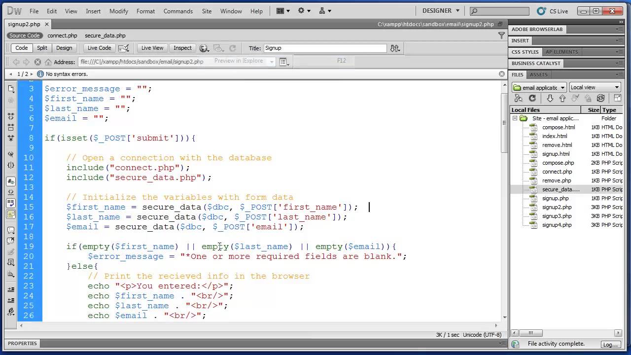 PHP and MySQL: Form Validation - Part 4 (Database Validation)