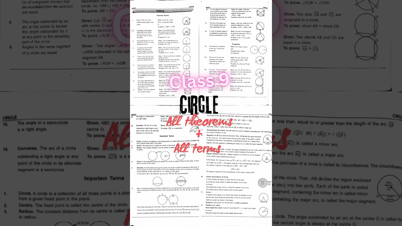 Circle class 9 in one shot 🔥| Class 9 maths all theorems and formulas #shorts #ytshorts #maths