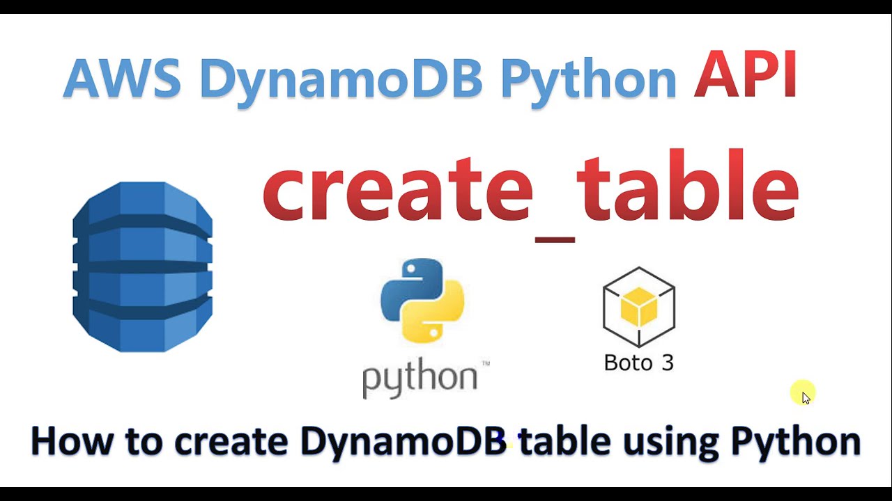 How to Create DynamoDB table using Python | Boto3 | Step by Step by Tutorial