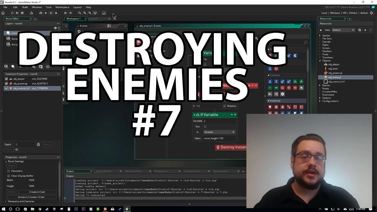 GameMaker Studio 2 Top-Down Shooter Tutorial - #07 - Destroying Enemies