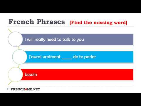 French Phrase Completion I Missing Word Game in 5 Minutes # Episode 01