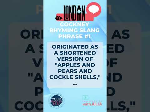 Meaning of Cockney rhyming slang: "Apples and Pears..."