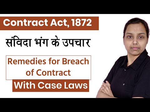 remedies for breach of contract in hindi | indian contract act 1872