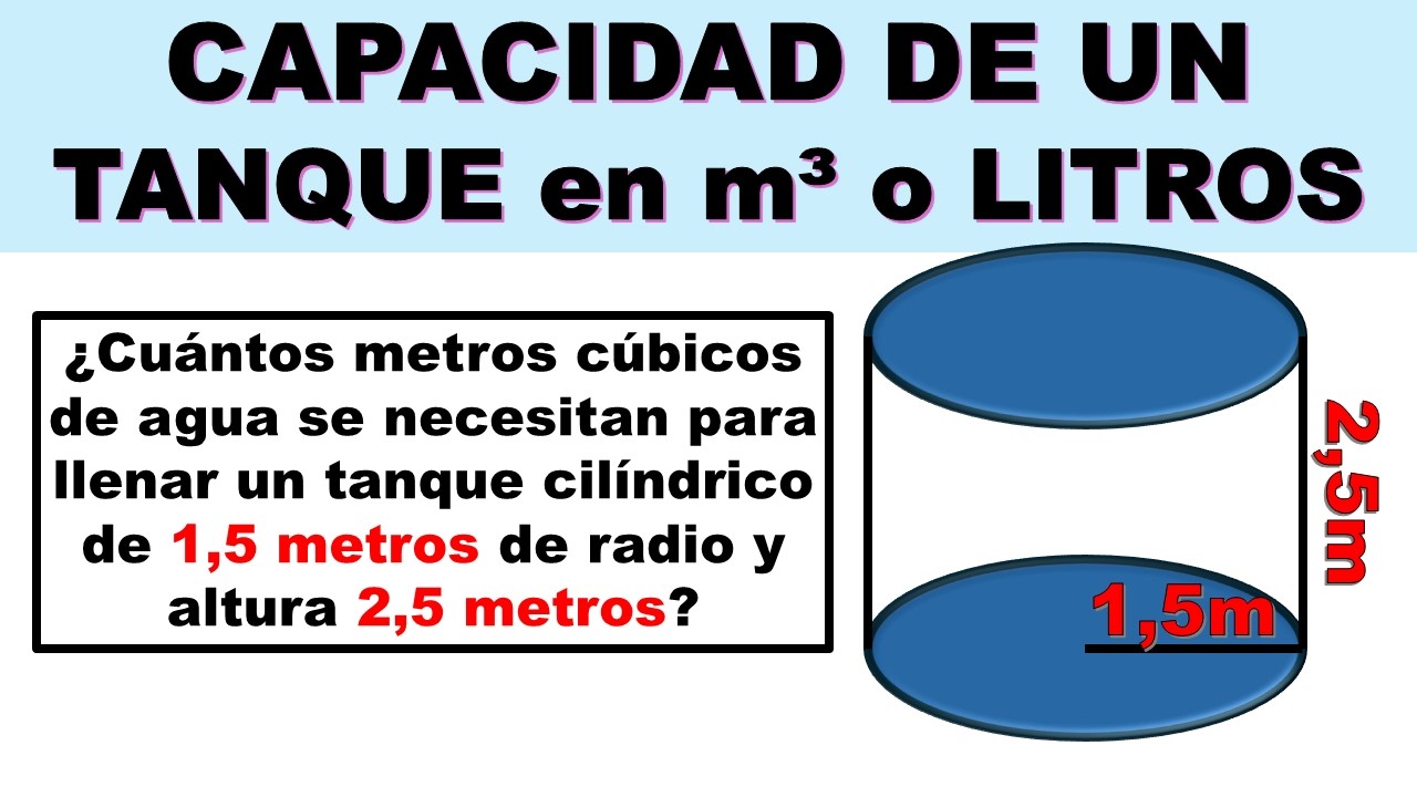 Cómo calcular el Volumen de un tanque en LITROS Y METROS CÚBICOS - PASO A PASO
