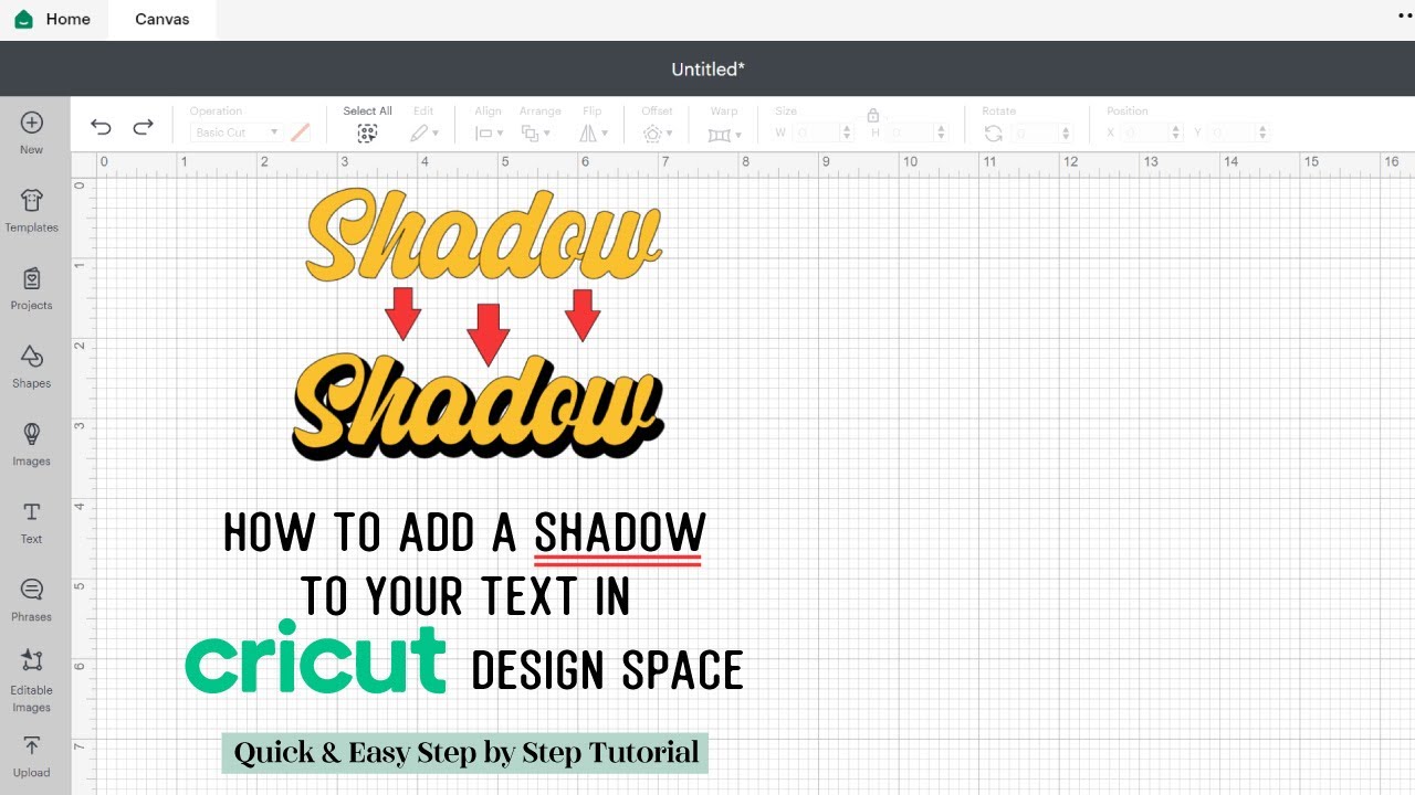How To Create A Shadow To A Font In Cricut Design Space using the Offset and Slice Tool.