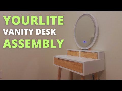 YOURLITE Small Makeup Vanity Vanity Desk with Light Assembly | Wade Logan Barther Vanity Table Set