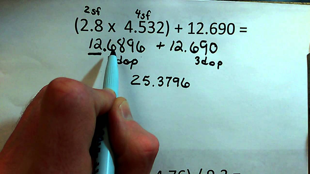Significant figures in mixed operations
