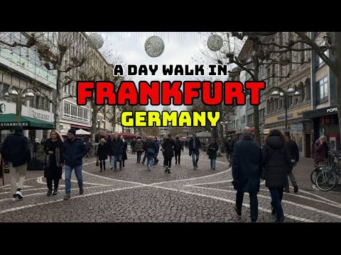 Winter Walk in Frankfurt, Germany | 4K City Tour