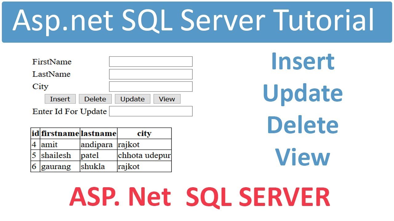 Asp.net sql server database connection tutorial