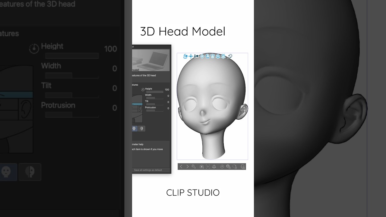 CLIP STUDIO: 3D Head Model new feature in ver. 2  #clipstudiopaint #tech #digitalart #tech #tutorial