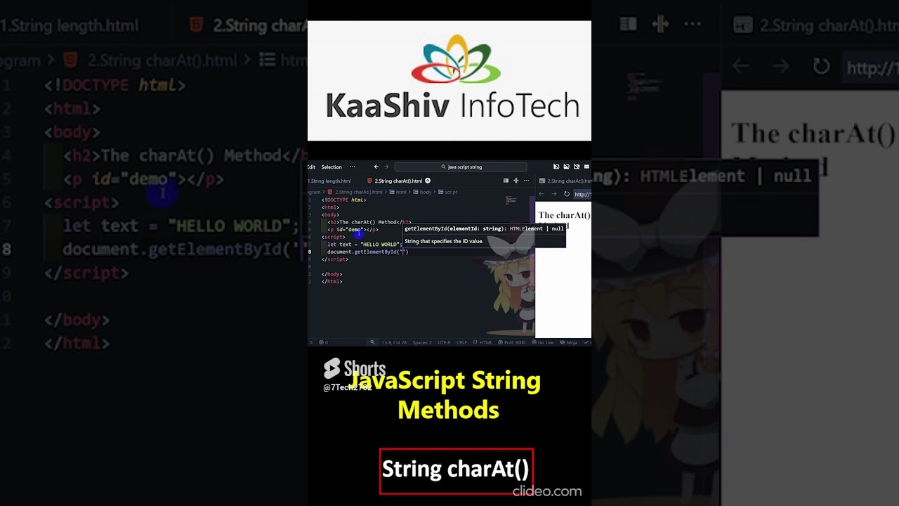 JavaScript String charAt() Method - Java Training in Chennai - kaashiv google review #kaashivvenkat