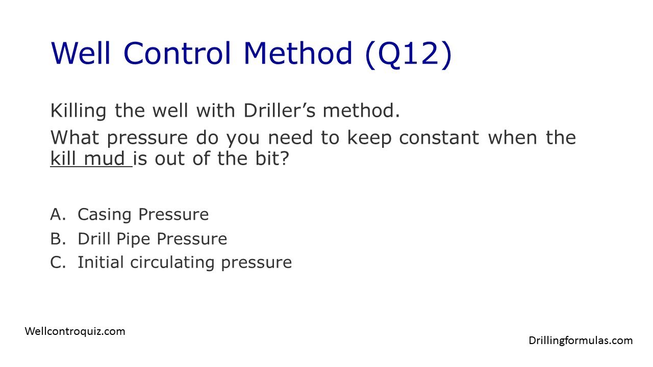 Well Control Method (Q12)