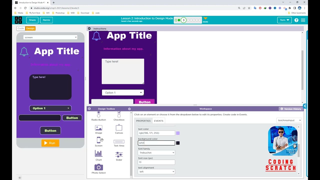 Code org Lesson 2 Introduction to Design Mode