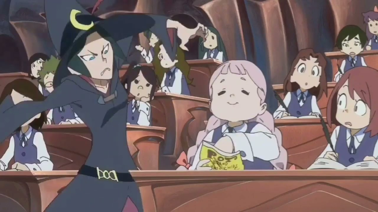 little witch academia - jasminka eating in class