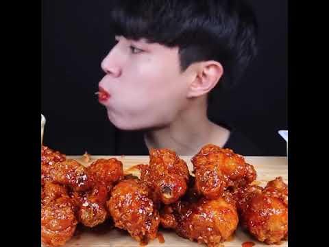BIG Bites BBQ Chicken ASMR Mukbang 먹방 #shorts
