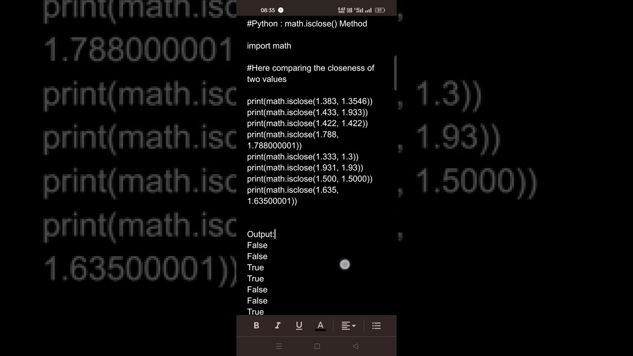 Python : math.isclose() Method