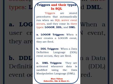 triggers and their types in sql #coding #arrays #class #javascipt #sql #developer #sqlserver #java