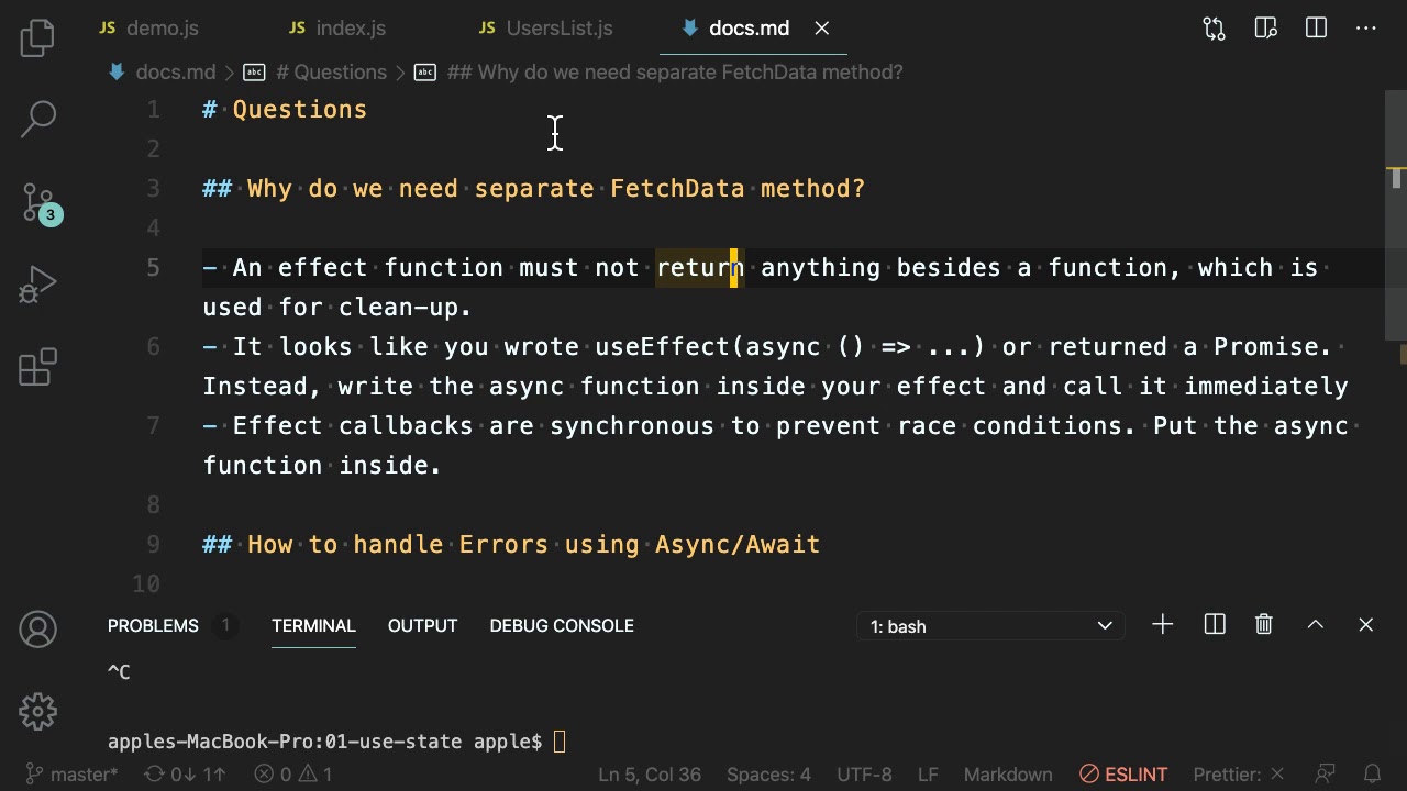 React Hooks Tutorial - 4 - using async/await with useEffect