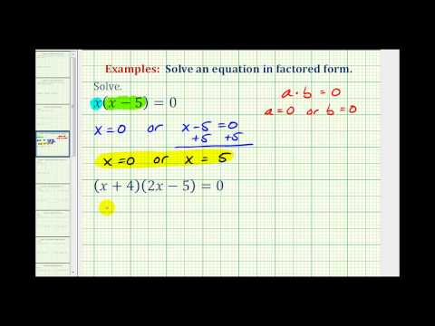 Ex: Solve an Equation in Factored Form | Math Help from Arithmetic ...