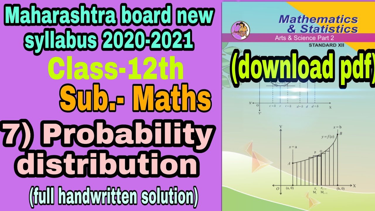 7) Probability Distribution class 12th maths handwritten solution