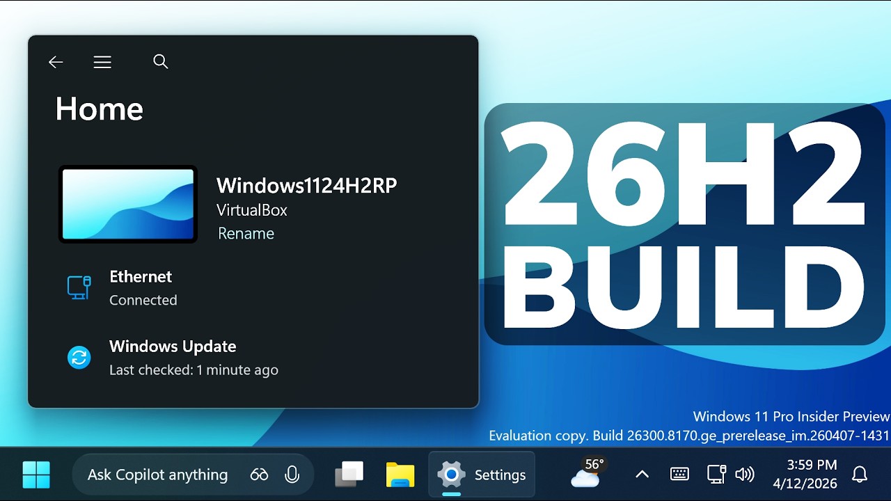 New Windows 11 26H2 Build 26300.8170 – New Secure Boot Warning, New Windows Insider Program (Dev)