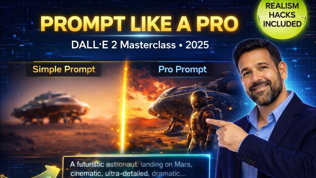 DALL-E 2 Masterclass 2025: PROMPT GUIDE for Realistic AI Art (Styles, Lighting, Camera Angles,Hacks)