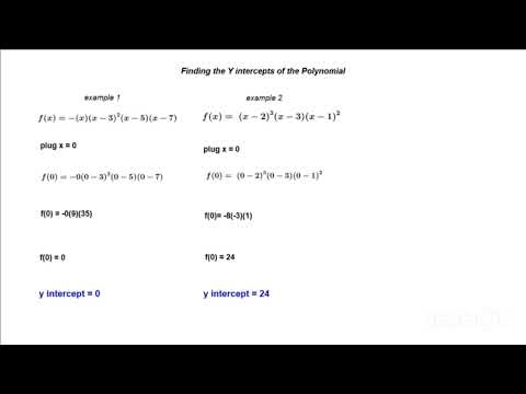 Polynomials: Finding the y intercept of the polynomial