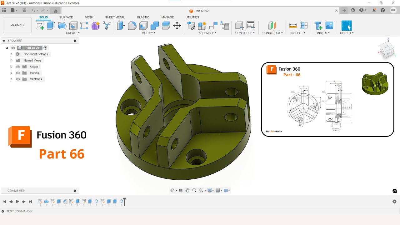Fusion 360 tutorial 3D Modeling: Part 66