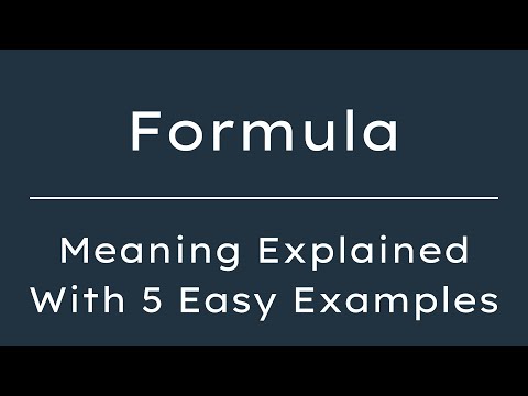 What Does Formula Mean? Formula Meaning in English With 5 Example Sentences