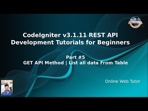 Learn Learn CodeIgniter v3 1 11 Rest API Development for beginners 5 GET API Method | List all ...