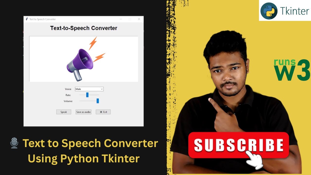 🎙️ Text to Speech Converter GUI Application Using Python Tkinter