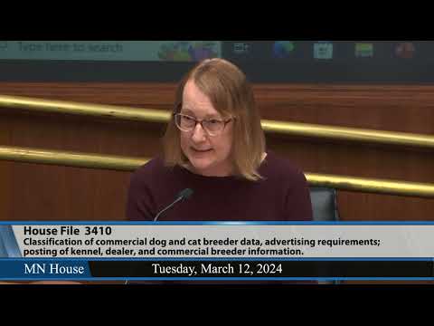 House ag panel OKs bill to give more public access to cat, dog breeder licensing info 3/12/24