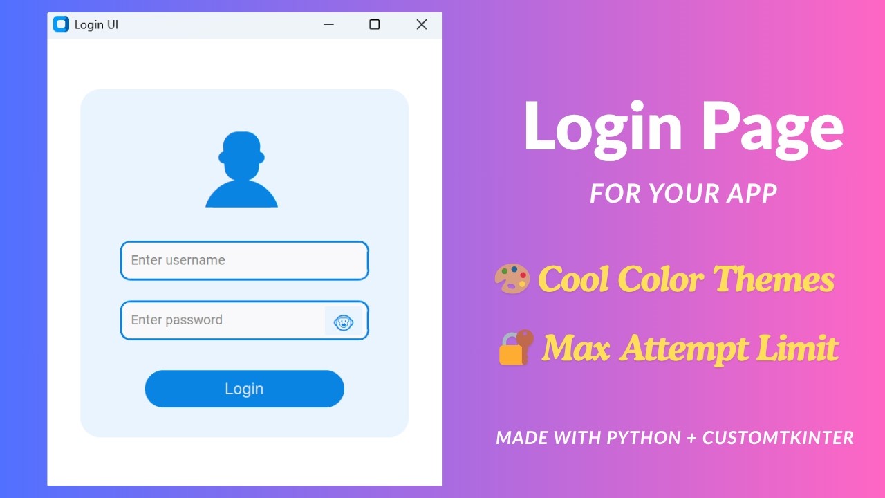 Create a Stylish Login Page with CustomTkinter in Python