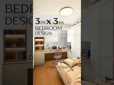 Smart Space-Saving Bedroom Layout for a 3x3 Meter Room #bedroomdesign #bedroom #bedroomfurniture