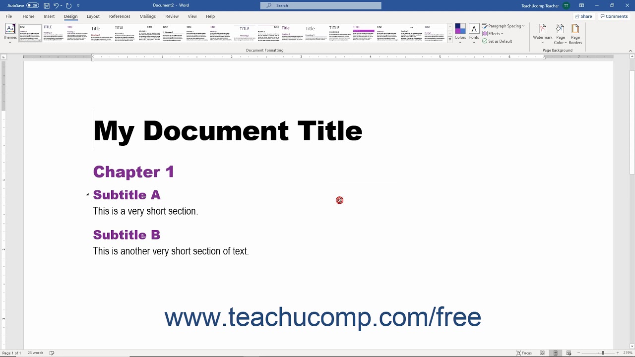 Word 2019 and 365 Tutorial Applying a Theme Microsoft Training