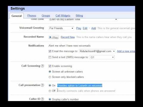 Google Voice: Settings Overview