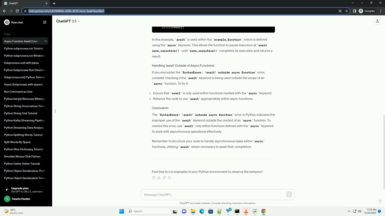 python syntaxerror await outside async function