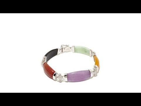 Jade of Yesteryear Colors of Jade and CZ Bracelet