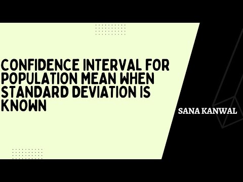 Confidence Interval For Population Mean When Standard Deviation is Known