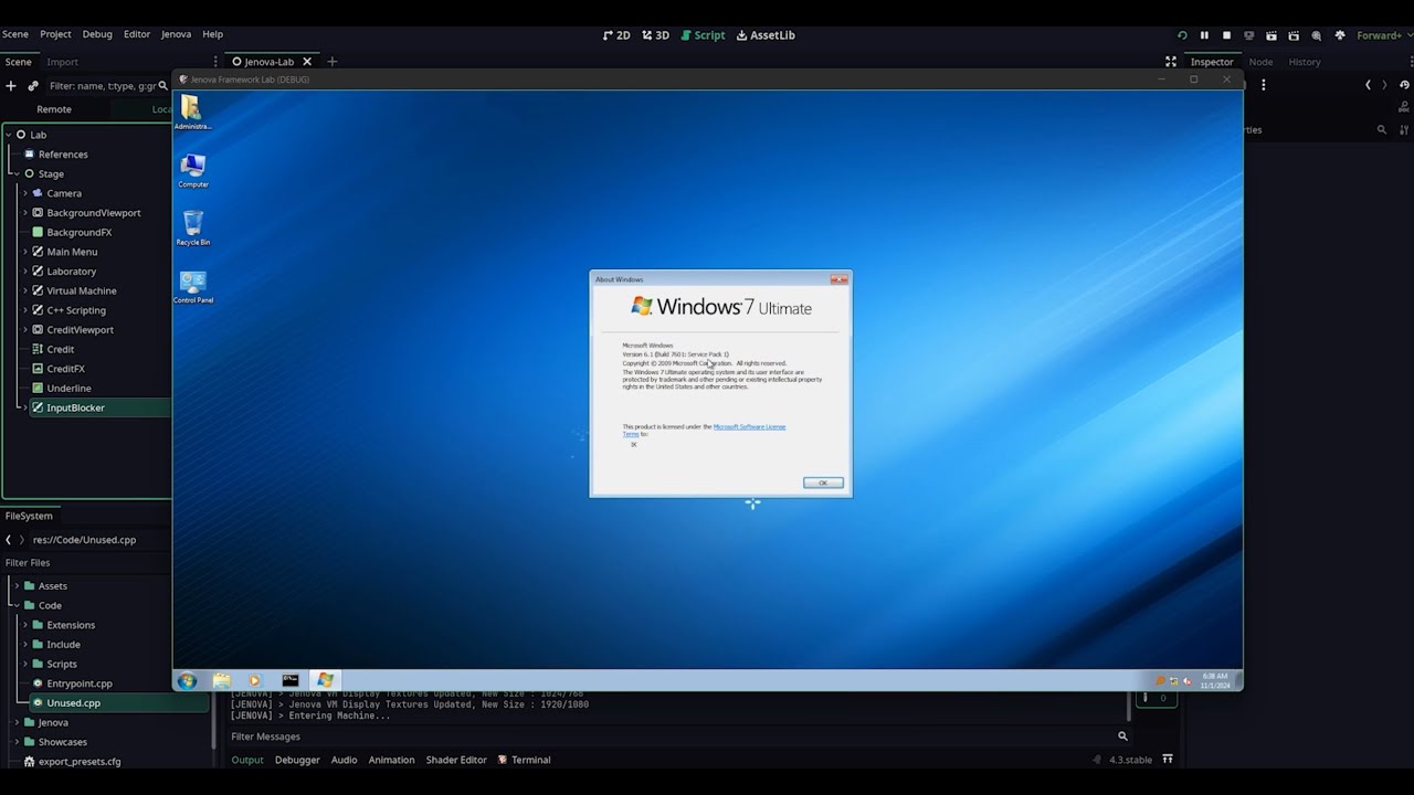 Jenova Framework for Godot 4 (C++ Scripting/System Emulation)