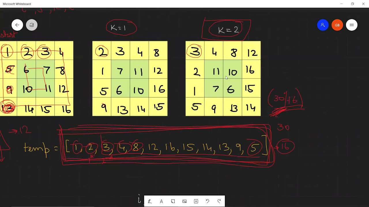 LeetCode Weekly Contest 247 Question 2: Cyclically Rotating a Grid
