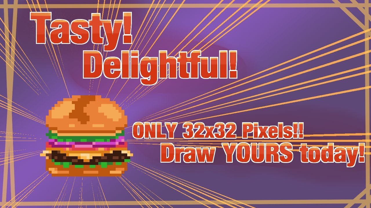 Pixel Art Food Tutorial: 32x32 Burger #pixelart #pixelarttutorial