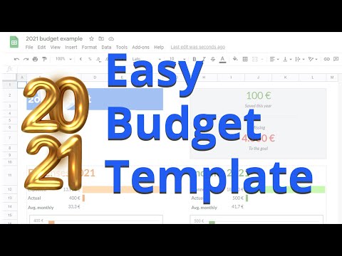2021 easy budget template (free download). Google sheet budget for income and expenses.