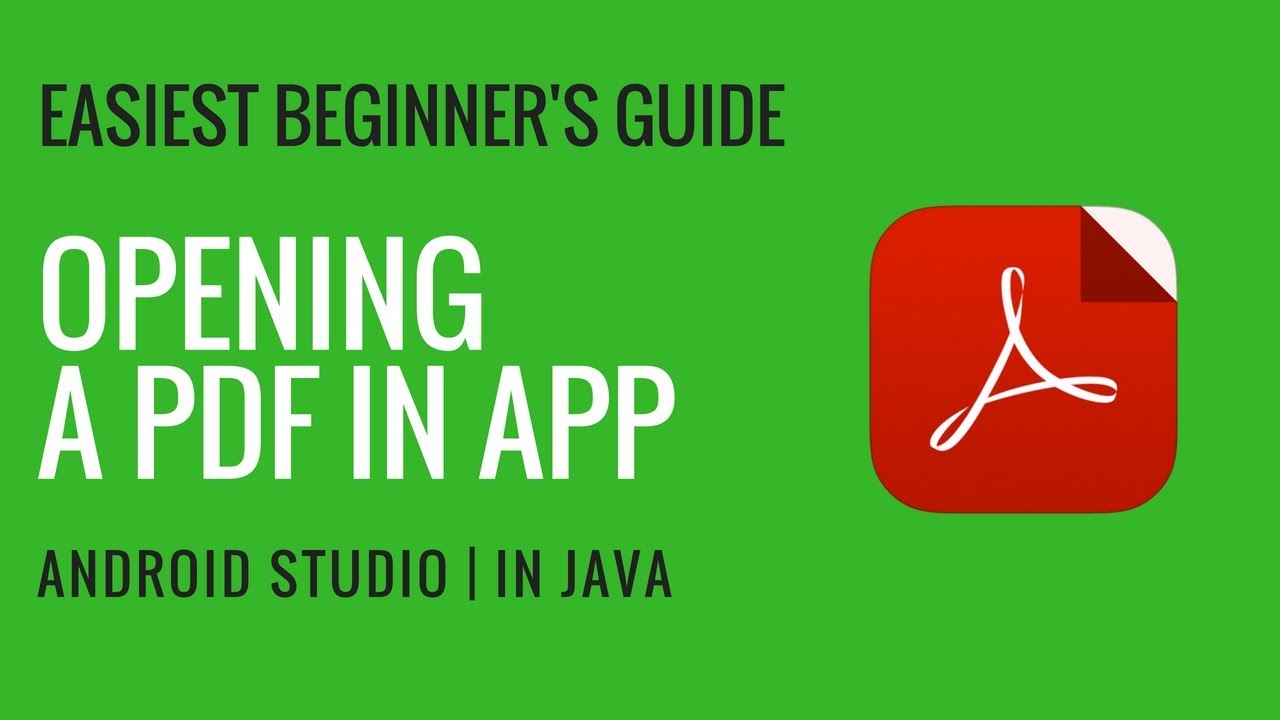 OPENING PDFs WITHIN APP | IN JAVA | ANDROID STUDIO | EASIEST WAY