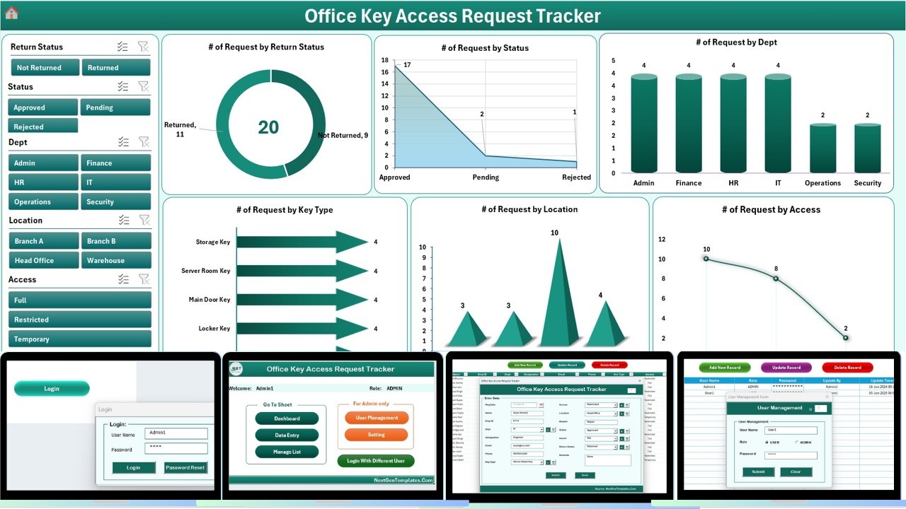 Office Key Access Request Tracker in Excel
