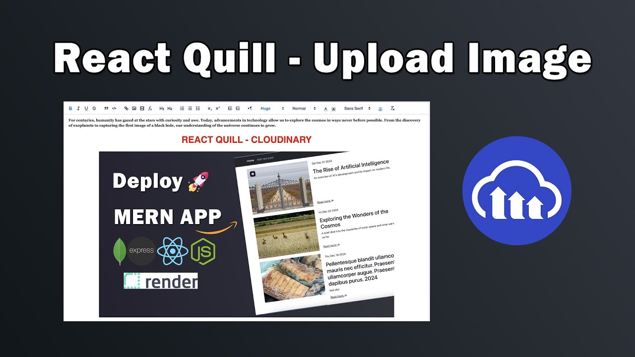 How to Custom Image Upload in React Quill with Cloudinary