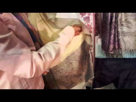 Pashmina 100% Cachemire beige brun or