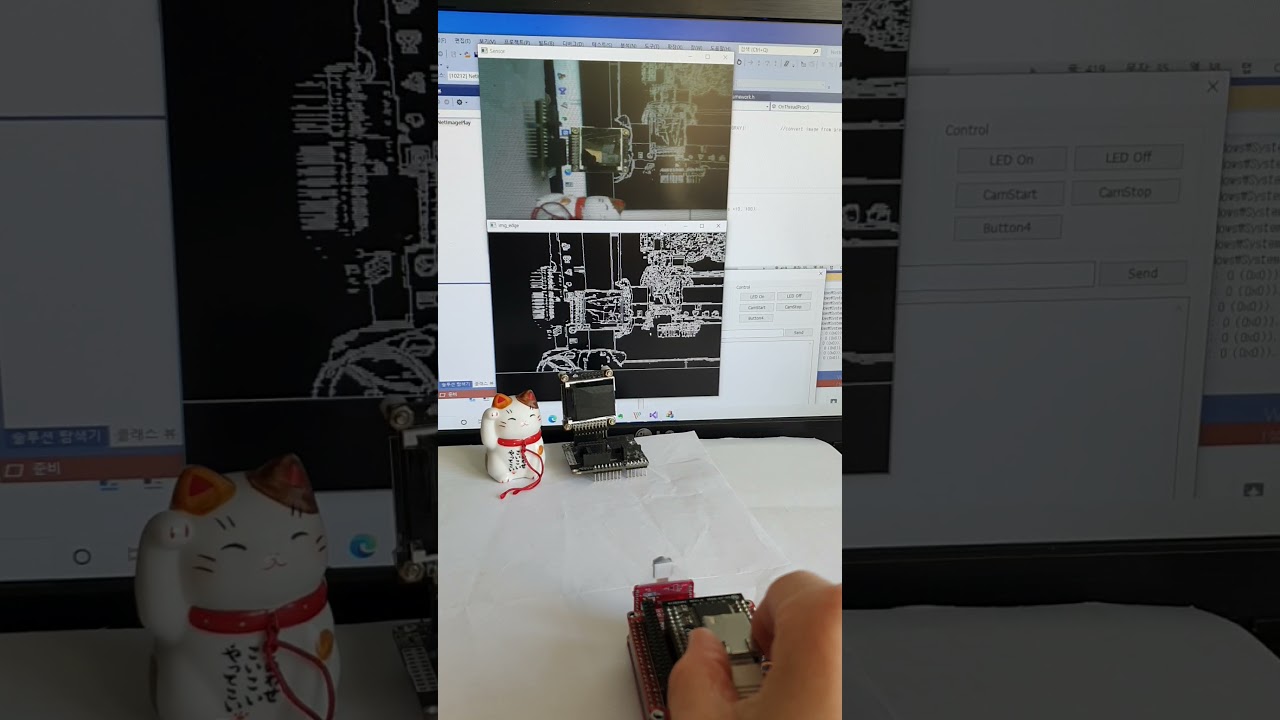 W5300 Network Camera test using TCP communication, image processing with OpenCV