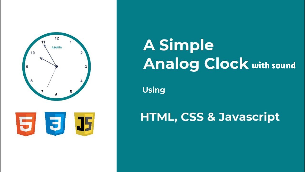 Learn How to Create an Analog Clock Using HTML, CSS, and JavaScript #AnalogClock#htmlcssjavascript