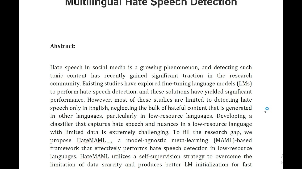 Model Agnostic Meta Learning for Multilingual Hate Speech Detection